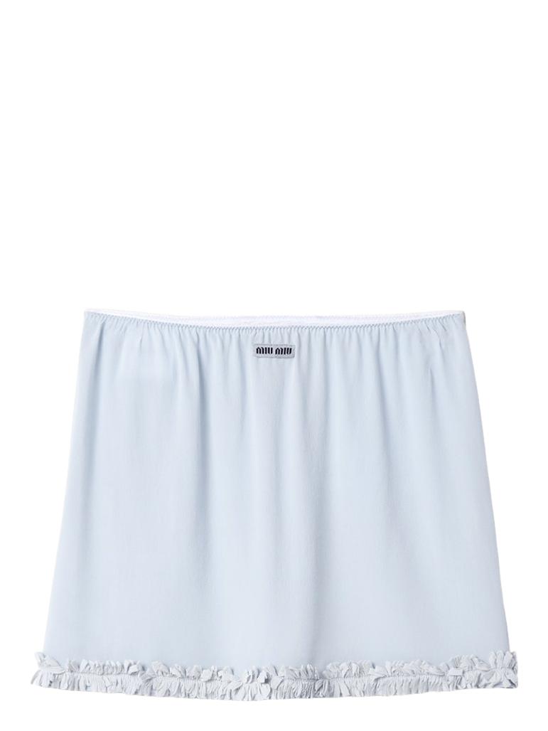 MIU MIU Miu Miu Flared Ruffle Trim Skirt